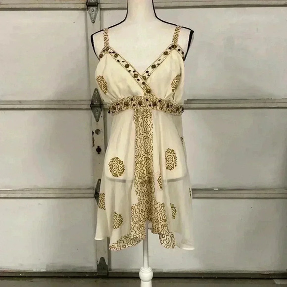 Ashley Stewart | Dresses | Ashley Stewart Cream Gold Beach Pool Cover ...